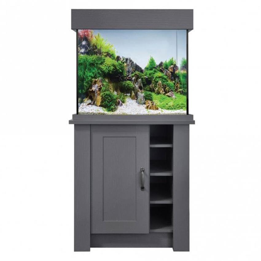 Aqua One Oakstyle 110 Slate Grey Aquarium and Cabinet Set Abyss Aquatics UK